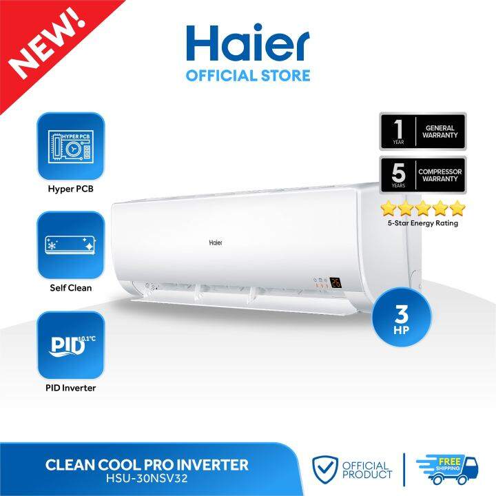 [NEW] Haier HSU-30NSV32 3.0 HP Clean Cool Pro Inverter Split Type ...