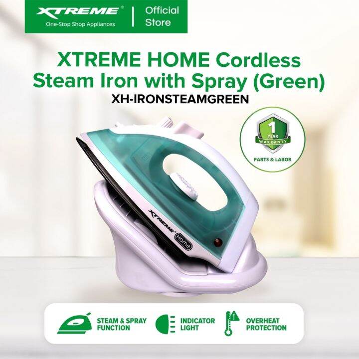 XTREME HOME Cordless Steam Iron with Spray Ceramic Soleplate Indicator ...