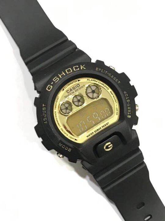 GS DW 6900 BLACK GOLD FACE/WATER RESINTANT/WARRANTY 3 BULAN/SPORT ...