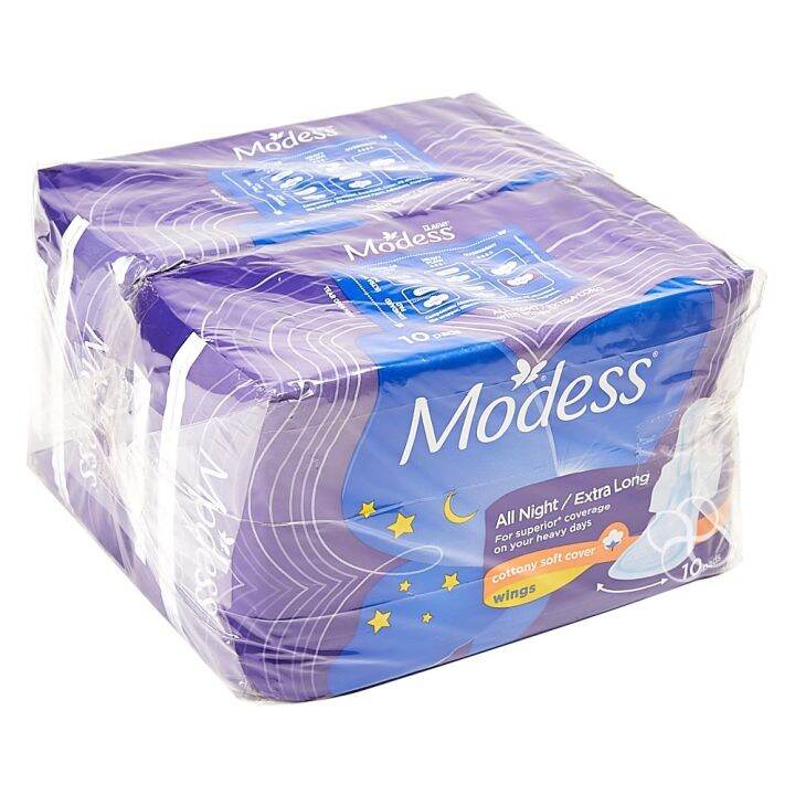 Modess All Night Sanitary Pad with Wings 2 x 10s | Lazada PH
