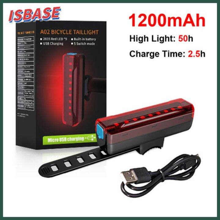 ISBASE {Ready stock} Bike Rear Tail Light USB Rechargeable Bicycle Taillight ipx5 Waterproof ...