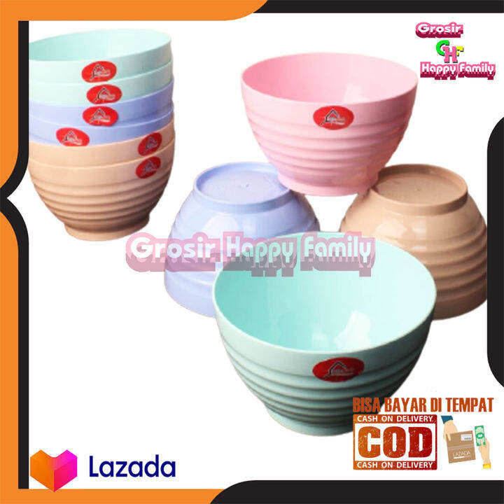 Mangkok Ulir Bulat Bahan Tebal Warna Pastel Ukuran Jumbo / Mangkuk ...
