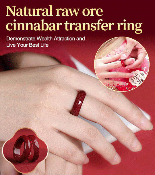 GIKY Natural raw ore cinnabar transfer ring | Lazada PH