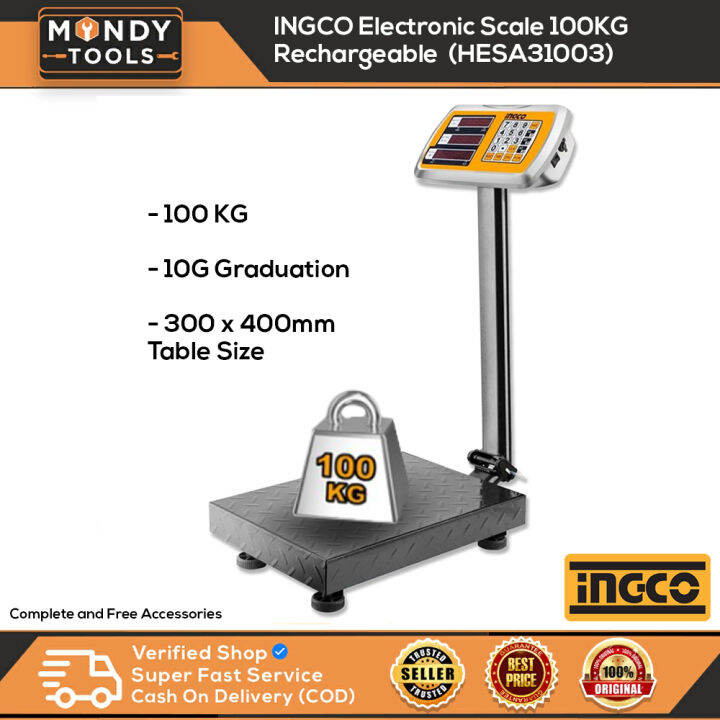 INGCO Electronic Scale 100KG Rechargeable (HESA31003) | Lazada PH