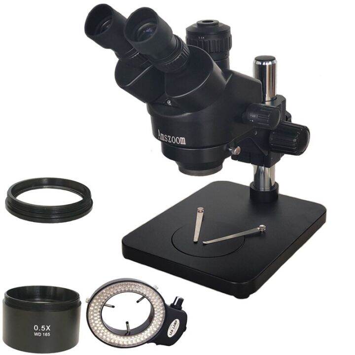 3.5X-90X Trinocular Zoom Stereo Simul-Focal Microscope Head Microscopio ...