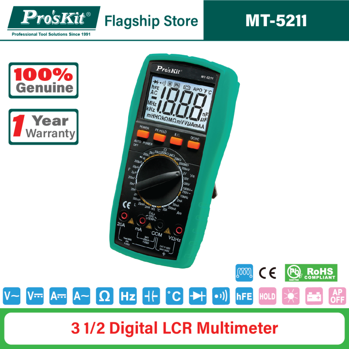 Pro'sKit MT-5211 3½ Digital LCR Multimeter | Lazada