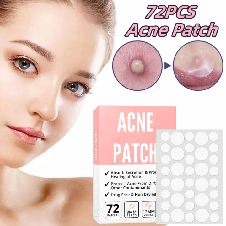 72PCS Waterproof Acne Pimple Patches Hydrocolloid Stickers Pimples ...