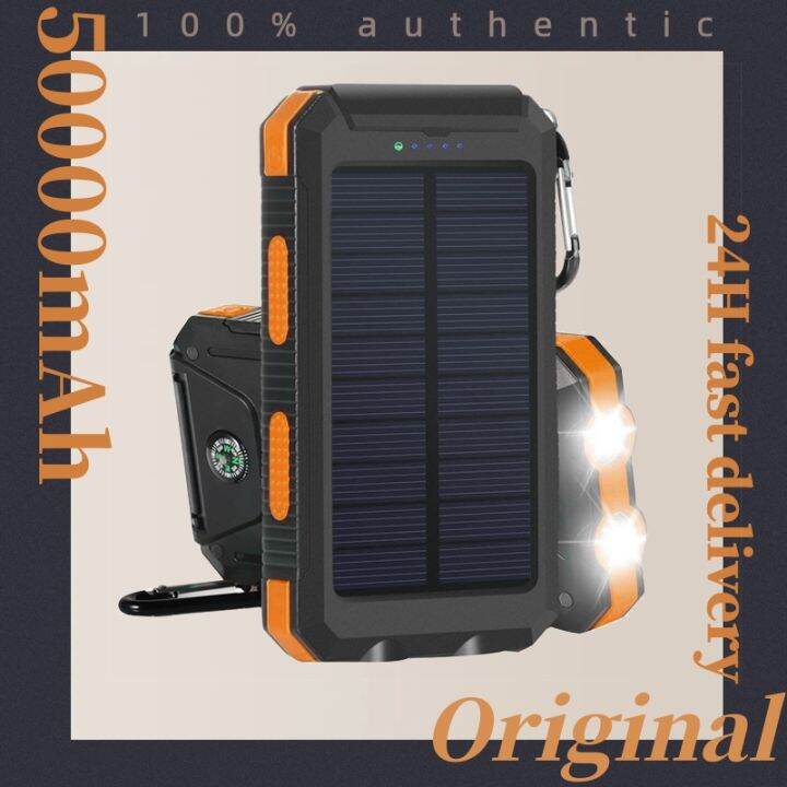 【SOLAR】original 50000mAh Power Bank Solar PowerBank waterproof compass ...