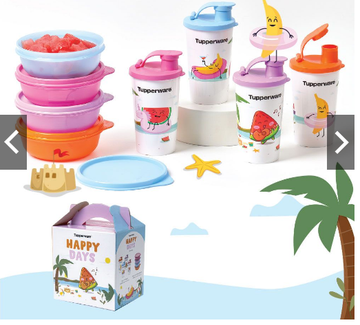 FEB23 Happy Day Set Tupperware - Lunch Set Kotak Makan - Bawa Bekal ...