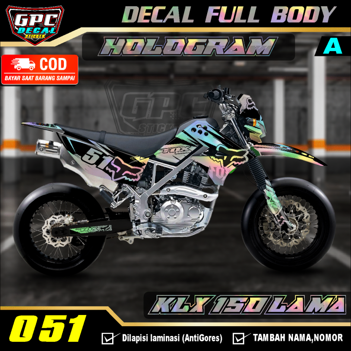 Decal Sticker HOLOGRAM KLX 150 Lama full body 051-Dekal Stiker Striping ...
