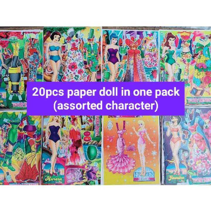 assorted character paper doll toy 20pcs per pack classic toys | Lazada PH