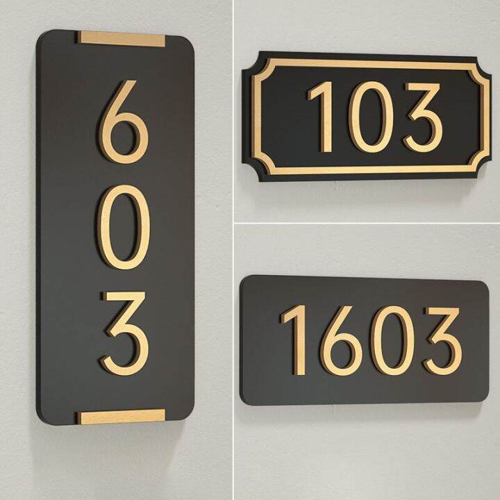 Personalised Modern House Number Outdoor Sign Acrylic 3D Door Number ...
