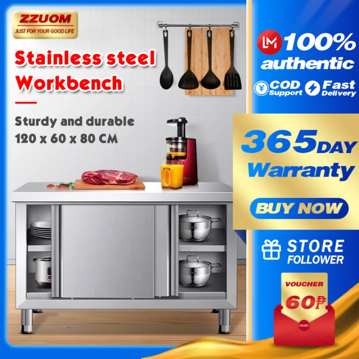 ZZUOM stainless steel workbench 1.2M kitchen loading operation table ...