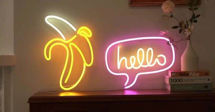 LED Neon Sign 13-18inch Large Neon Signs LED Light With Acrylic Back ...