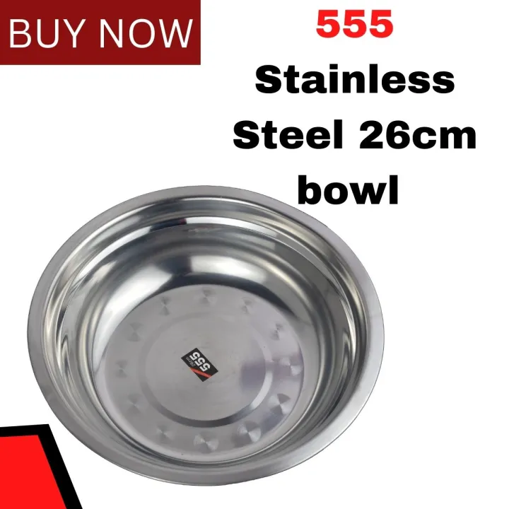 555 Stainless Steel 26cm Bowl Simple and Lightweight | Lazada PH