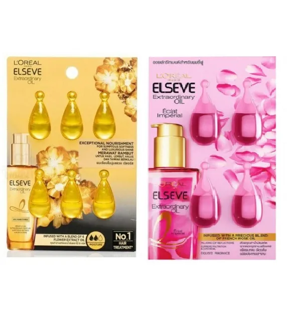 L'OREAL Elseve Extraordinary Oil Pink Droplet 2ml x 4/Gold Droplet 1ml ...