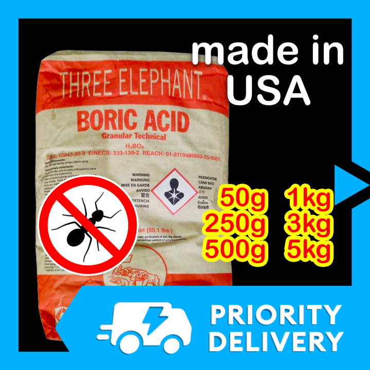 Three Elephant BORIC ACID FOR COCKROACH Ant Killer Termite Killer 1kg ...
