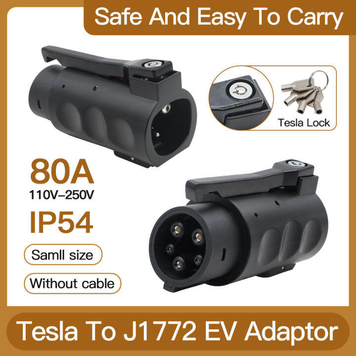 ERDAN Tesla to Type 1 80A EV Charger Adapter for SAE J1772 Vehicles to ...