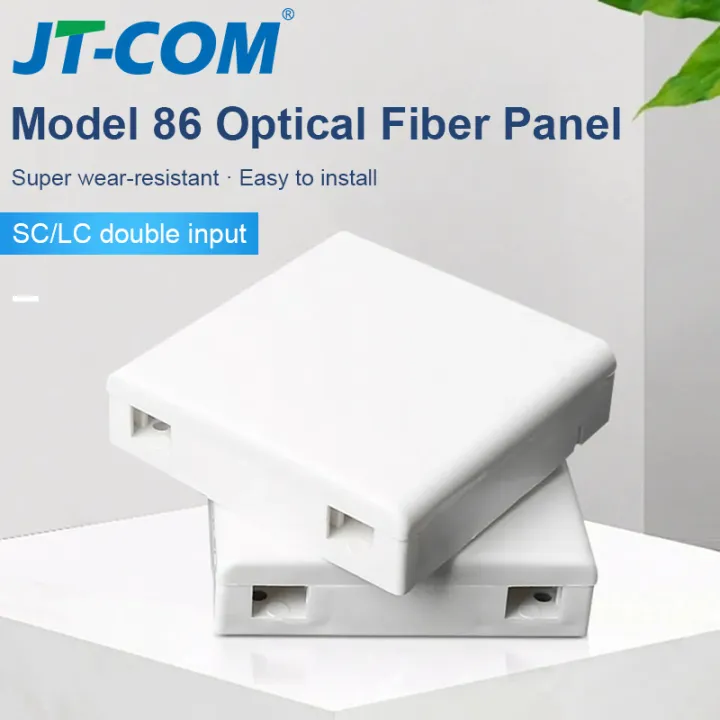 JT-COM 86mmx86mm FTTH Fiber Panel Fiber Optic Terminal Dual Ports Wall ...