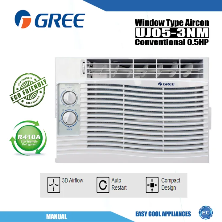 Gree 0.5HP Window Type AC Conventional (Manual) | Lazada PH