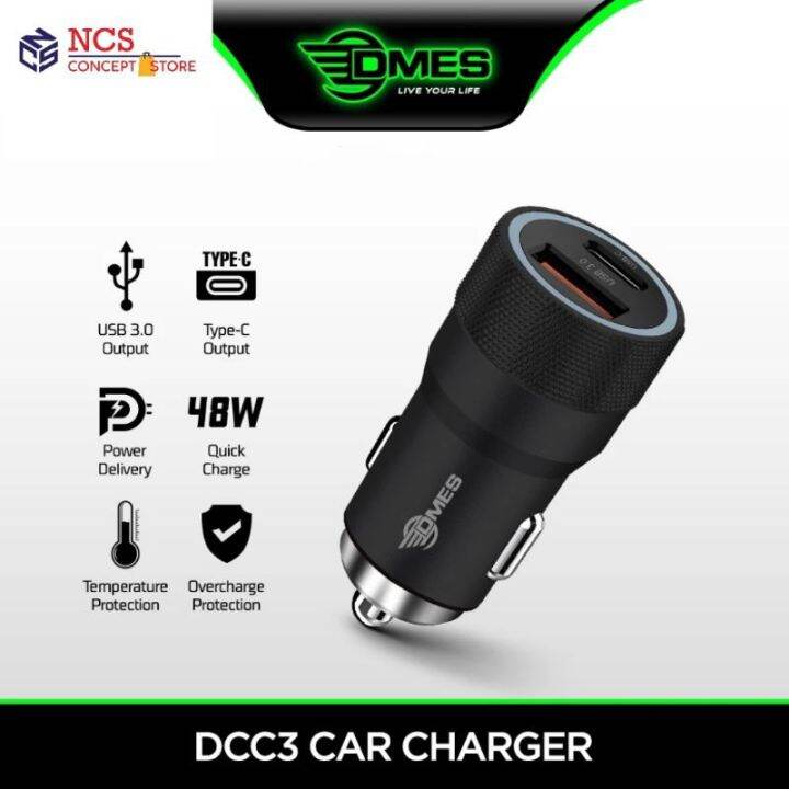 DMES DCC3 48W Super Fast Charging USB Type-C 30W PD QC3.0 Car Charger ...