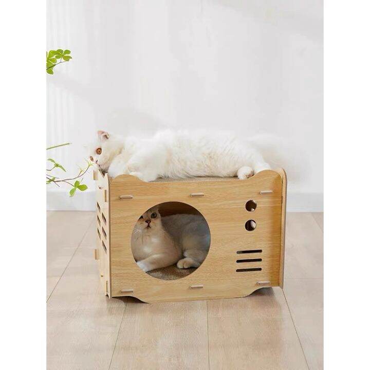 Cat Wooden House Tahan Lama Wood Box Lego Cat House Wooden House Wood ...
