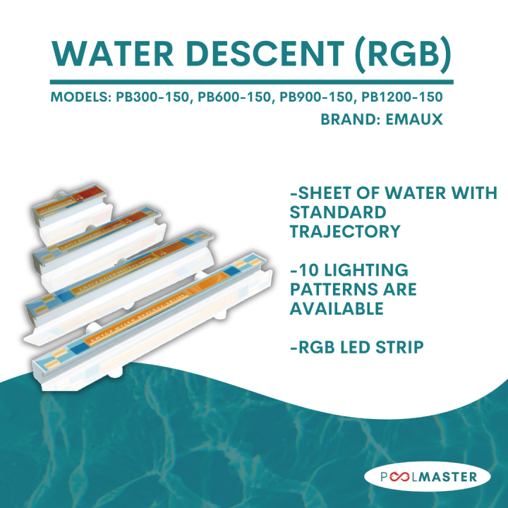 Emaux RGB Water Descent PB300-150, 4w LED | Lazada PH