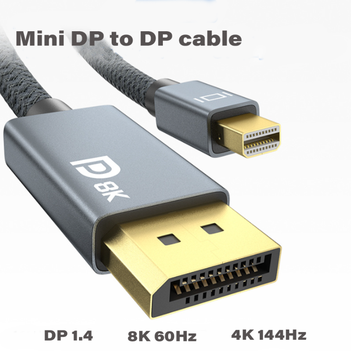 Mini DP ไปยัง DP สาย DP1.4 8K 60HZ 4K 144HZ พอร์ตจอแสดงผลขนาดเล็กไปยัง ...