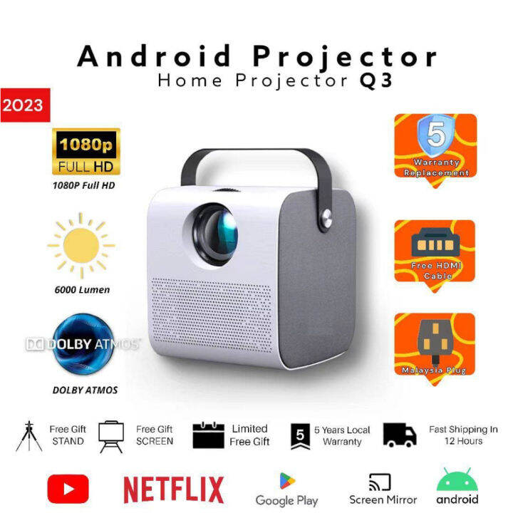 (10 Years Warranty)VISION Q3 Projector Q3 Built-in App Android Q3 Pro ...