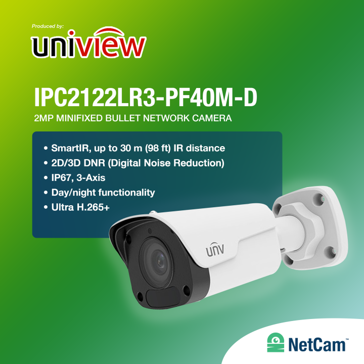 IP CAM UNIVIEW IPC2122LR3-PF40M-D 2MP MINIFIXED BULLET NETWORK CAMERA | Lazada Indonesia