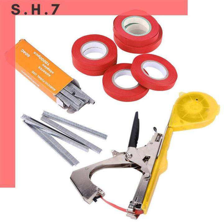 Plant Tape Tools Tapener with 6 Roll Tapes +1 Box Staples Plant Tying ...