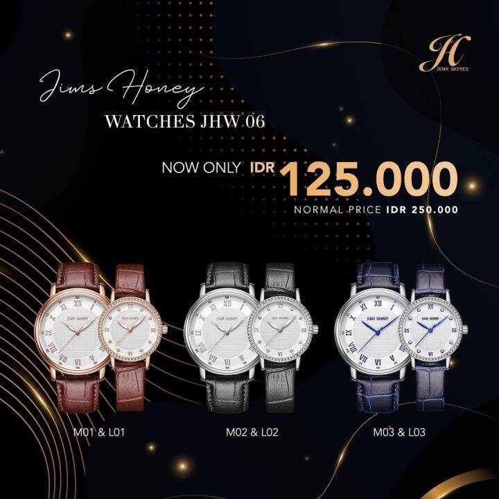 COD chensan.id Jam JHW 06 Jims Honey - Jam Tangan Kulit Motif Couple ...