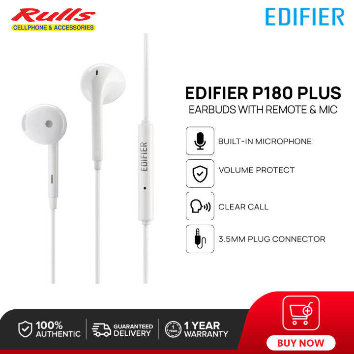 Edifier P180 Plus Earbuds with Remote and Mic Earphones | Integrated ...