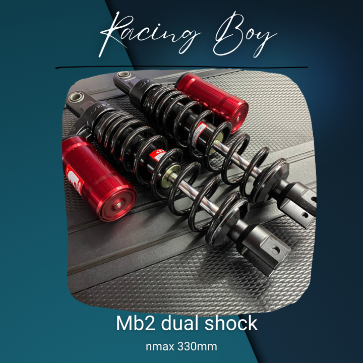 racing boy mb2 series dual shock absorber nmax v1 330mm black red ...