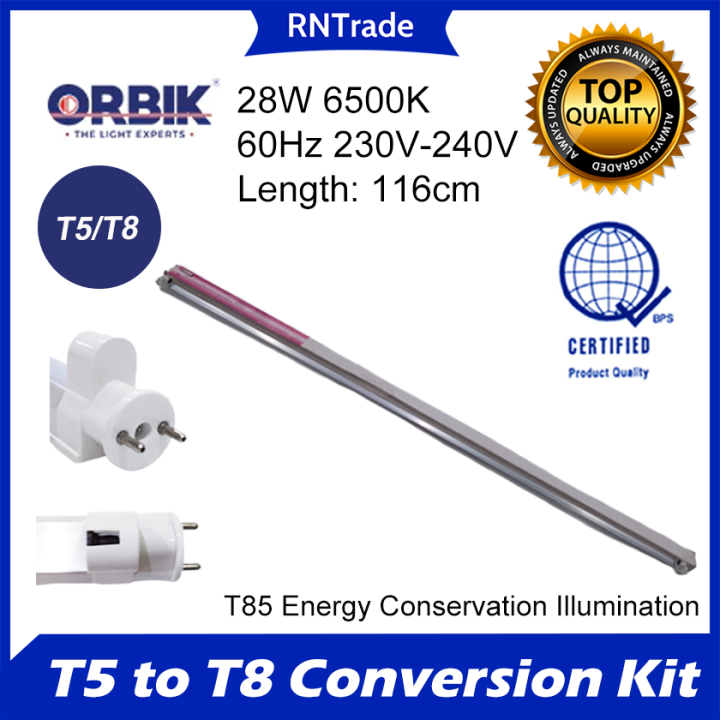 ORBIK T8 to T5 Adapter Conversion Kit Fluorescent Tube Fluorescent Lamp ...