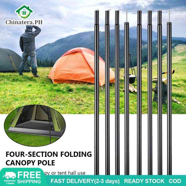 [Fast Delivery] 2m/6.6ft Tent Awning Pole Folding Zinc Plated Iron Tube ...