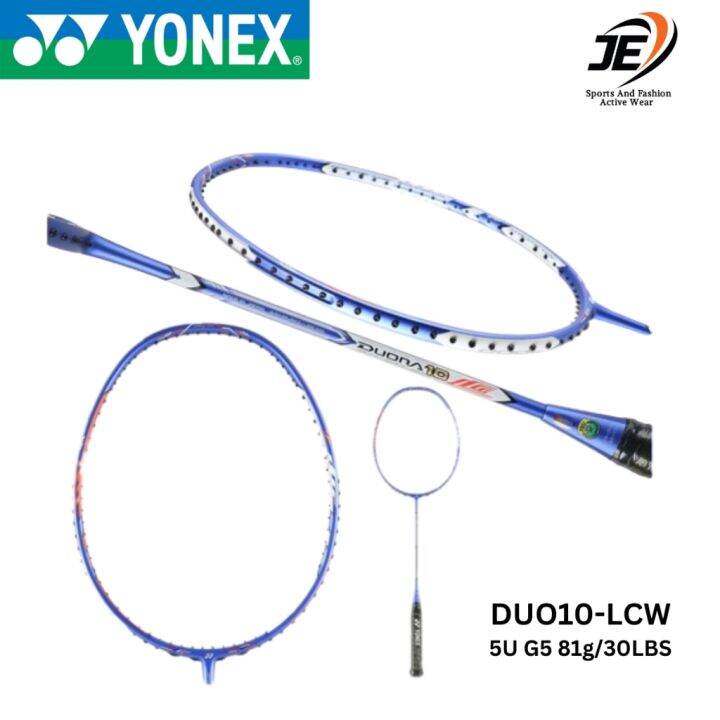 Duora 10 LCW 5U G5 81grams/30lbs Yonex Single Badminton Racket Full Carbon Good For Smashing ...