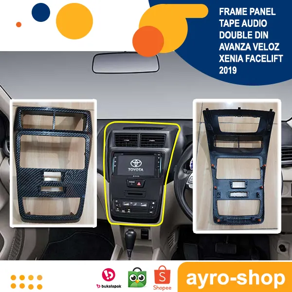 FRAME PANEL TAPE AUDIO DOUBLE DIN TOYOTA AVANZA VELOZ DAIHATSU XENIA ...