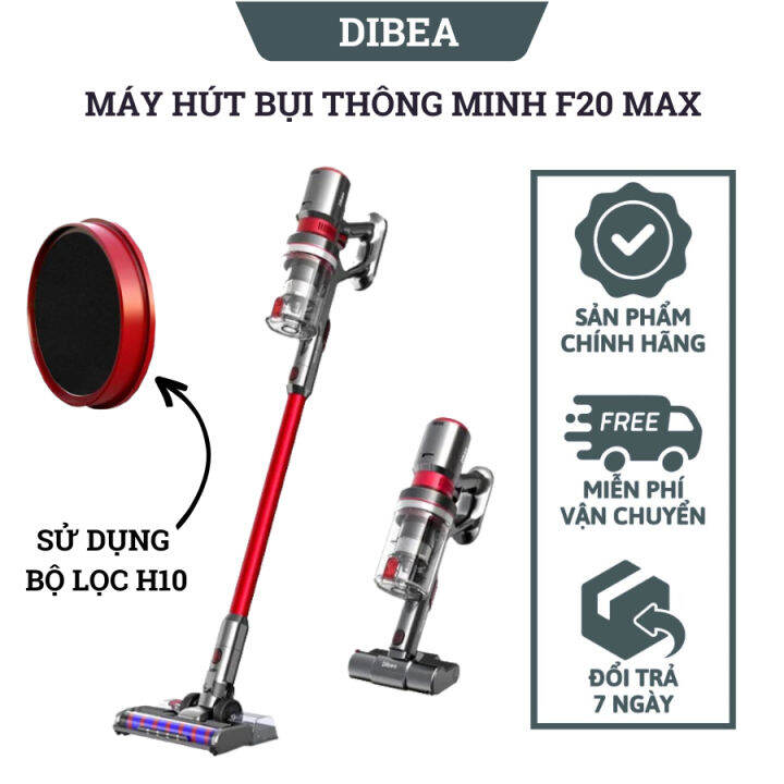 Máy hút bụi không dây cầm tay Dibea F20 Max lực hút siêu mạnh, 3 cấp độ hút, tiết kiệm năng ...