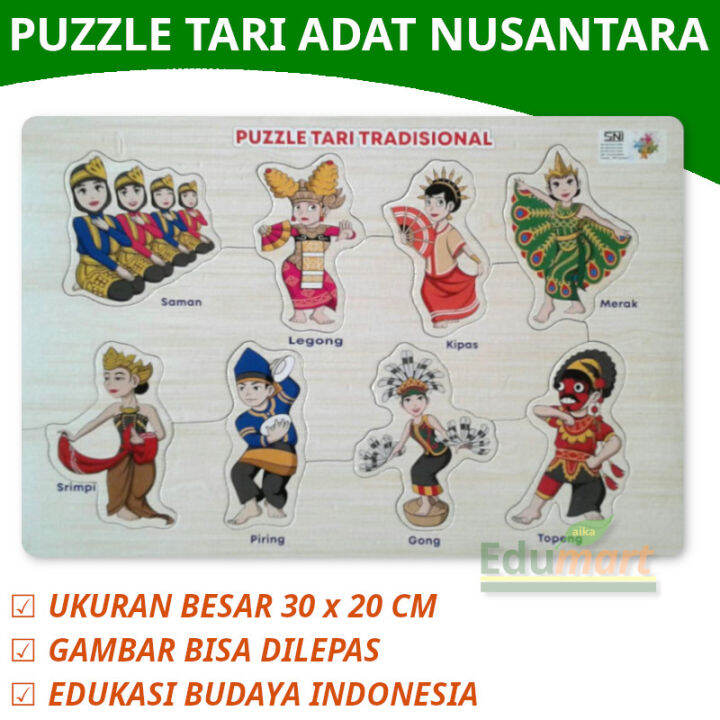 Puzzle Tari Adat Indonesia Edukasi Edukatif Anak Paud Tk Sd Edutoys ...