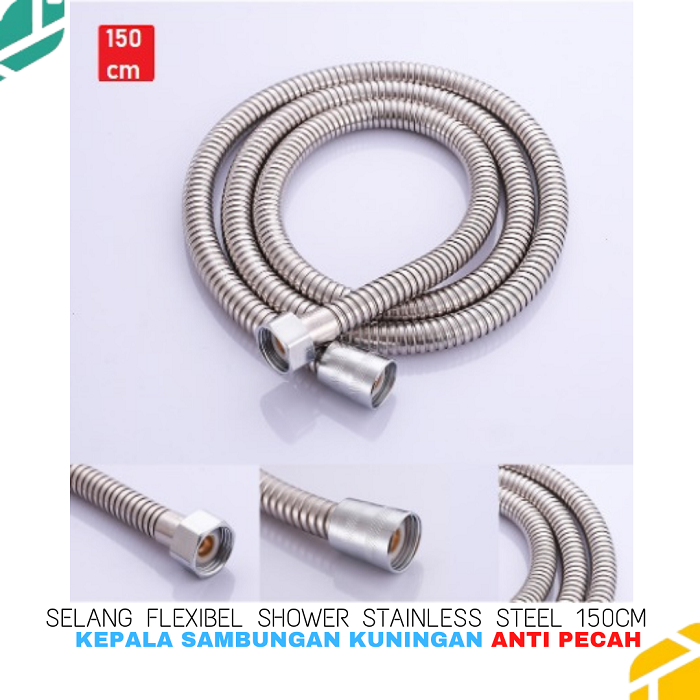 Selang Shower Uk 150cm Stainless Steel / Hose Slang Fleksibel / Selang ...