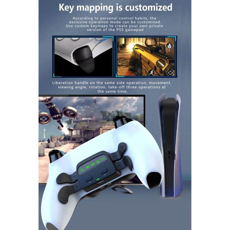 สำหรับ PS5 Controller Remappable Kit Back Shell และปุ่มย้อนกลับ 4 ปุ่ม ...