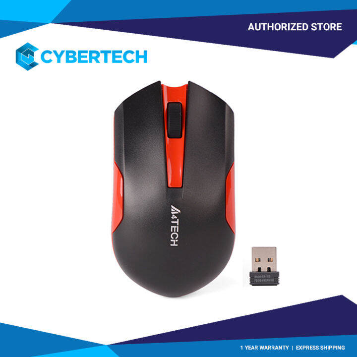 A4Tech G3-200N Silent Click Wireless Mouse (Black Red) | Lazada PH