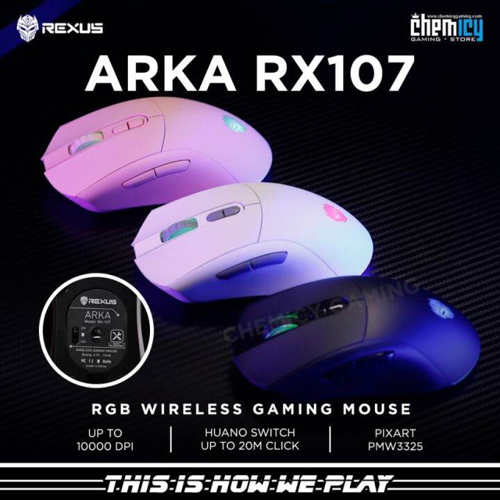 Rexus Arka RX107 / RX-107 RGB Wireless Gaming Mouse | Lazada Indonesia