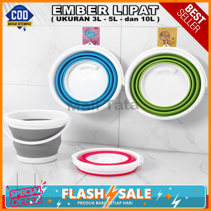 PALING MURAH Ember Lipat Portable Bucket PRAKTIS WARNA UKURAN 10 LITER ...