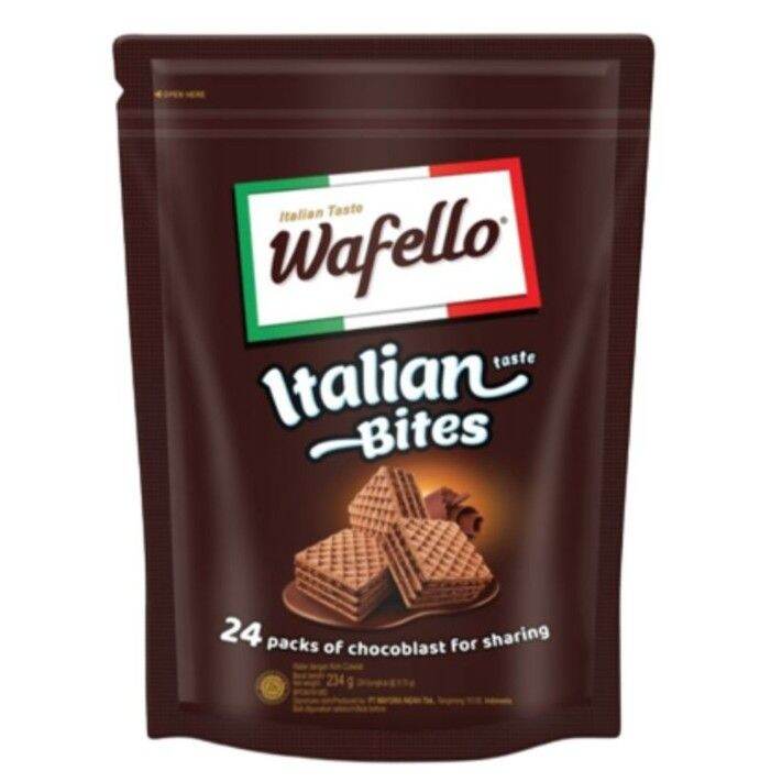WAFER COKLAT WAFELLO ITALIAN BITES CHOCOLATE 234GR POUCH | Lazada Indonesia