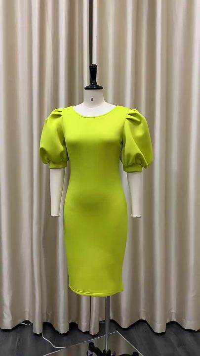 （HOT)D3112 เสื้อผ้าสตรีข้ามพรมแดน 2022 ฤดูร้อนใหม่แขนพัฟกระเป๋าสะโพก ...