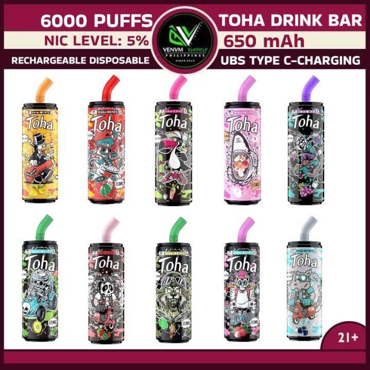 vape [POD DISPO] Toha Drink Bar 6K Puff Rechargeable Disposable | Lazada PH