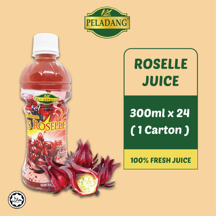 PELADANG Roselle Fresh Juice 300ml x 24 (1 Carton) / Jus Buah Rosel ...