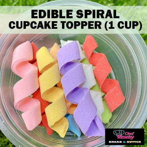 Edible Spiral Cupcake Topper 1 Cup Expiration : August 16, 2023 | Lazada PH